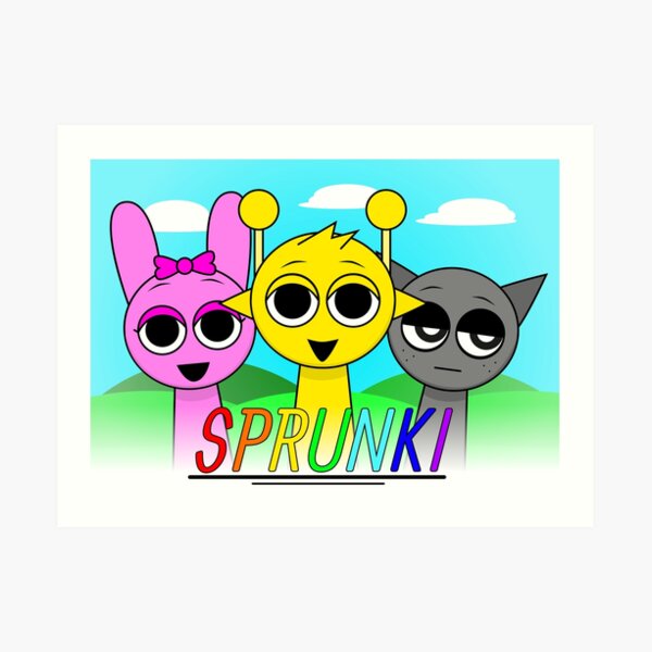 "Sprunki Poster: Simon, Pinki, Gray" Art Print for Sale by PaintedPixel ...