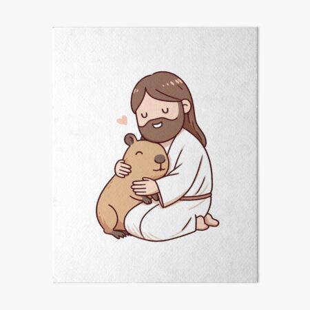 "jesus capybara" Art Board Print for Sale by CrossLifeStore | Redbubble