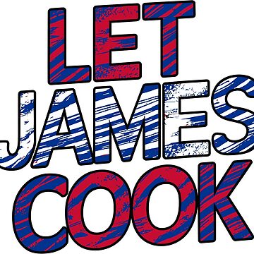 "Let James Cook!" Sticker for Sale by popupdesignshop | Redbubble