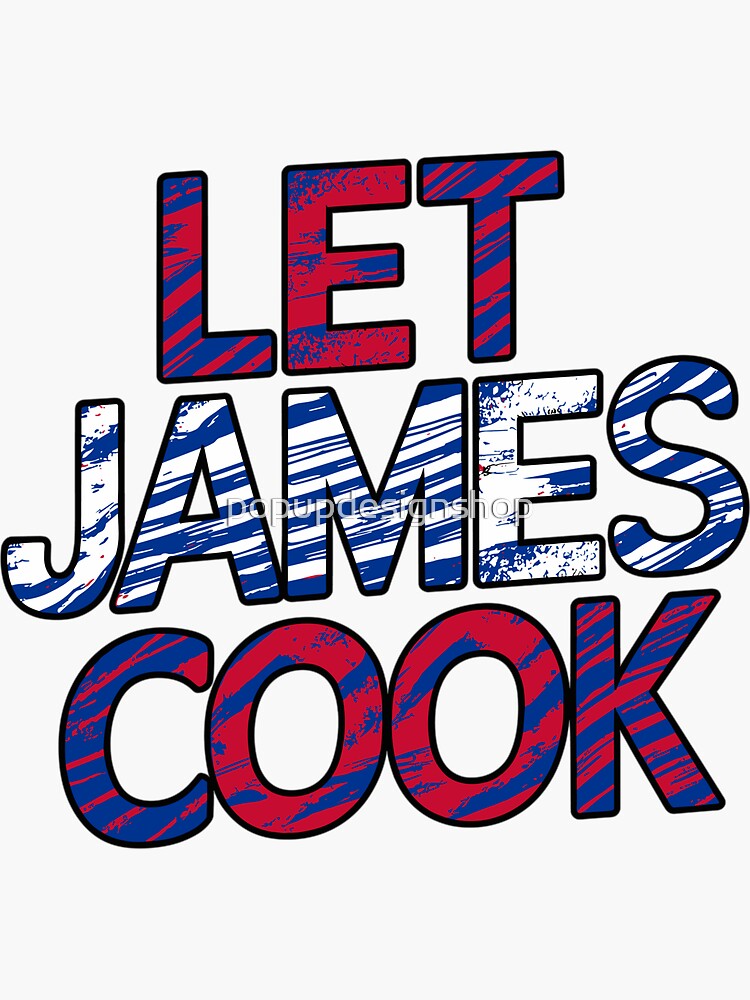 "Let James Cook!" Sticker for Sale by popupdesignshop | Redbubble