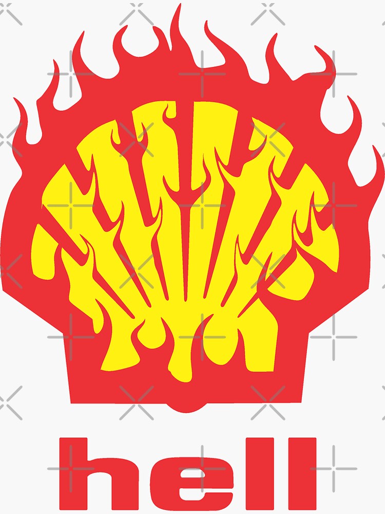 "hell oil company logo" Sticker for Sale by the-grindilkin | Redbubble