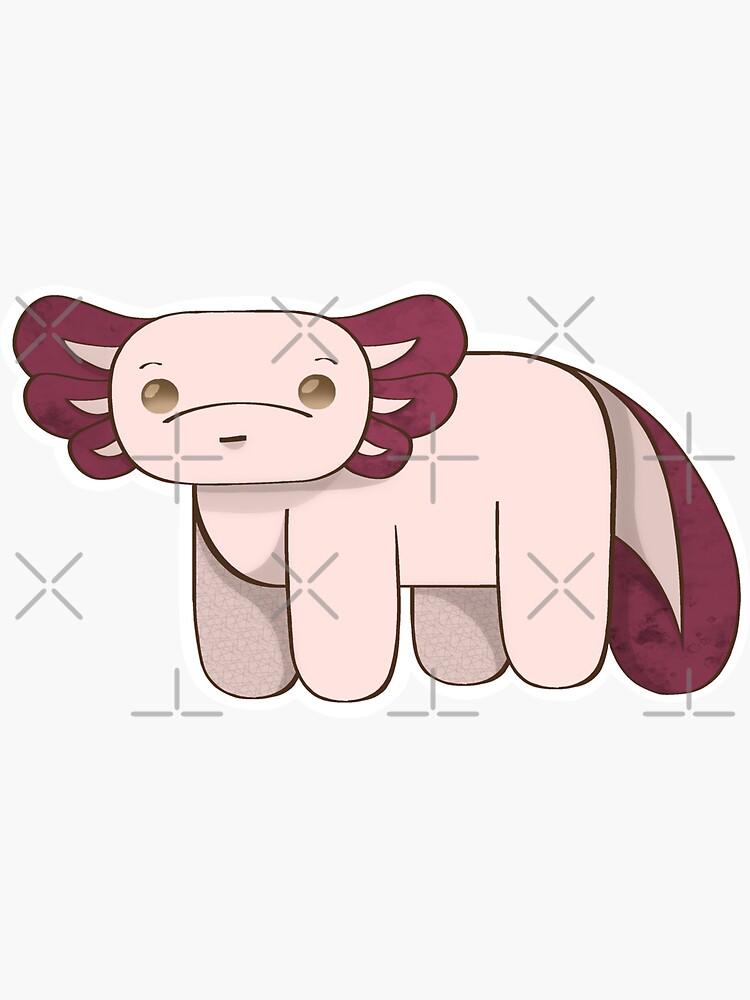 "Yippee Axolotl - Leucistic Morph" Sticker for Sale by BonesAxolotl ...