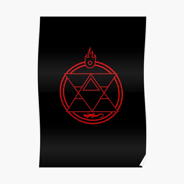 "Flame Transmutation Circle - On black" Poster by RevolutionGFX | Redbubble