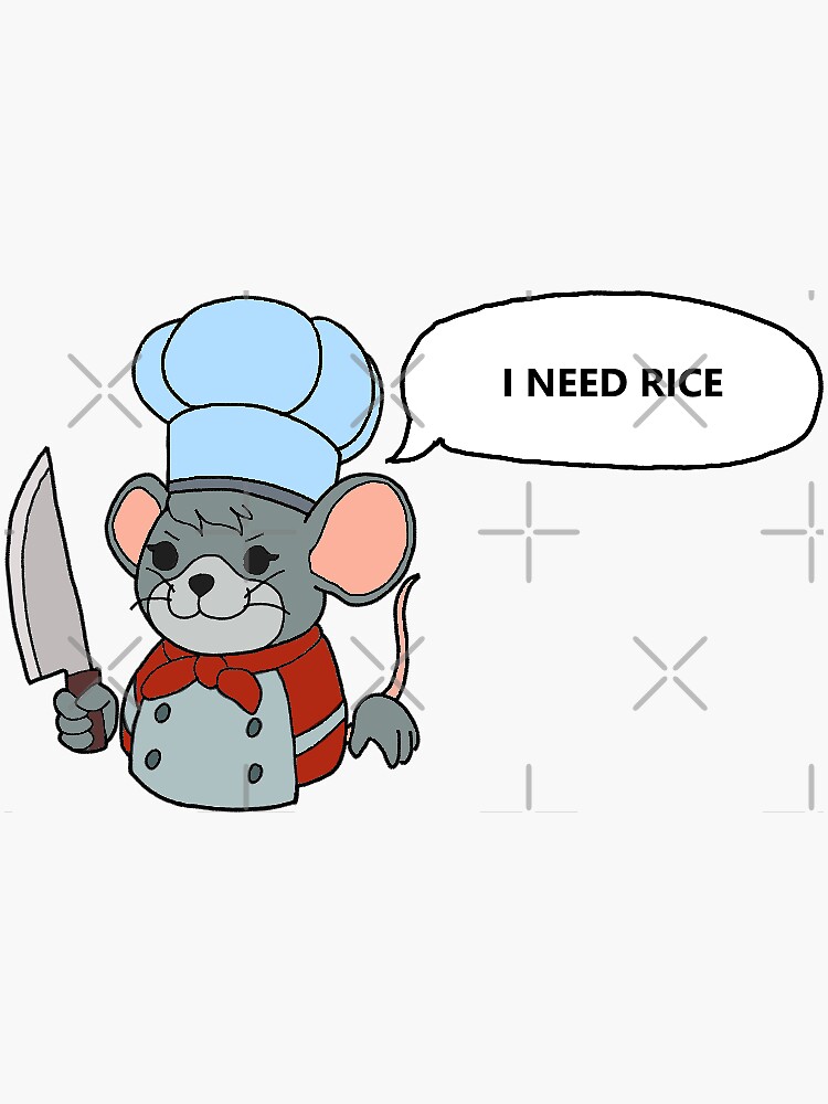 "Rat Chef (Overcooked) - Rice" Sticker for Sale by abellok | Redbubble