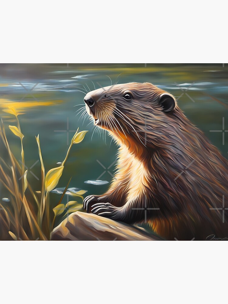 "Beaver Oil Painting Style" Poster for Sale by BookCovered | Redbubble