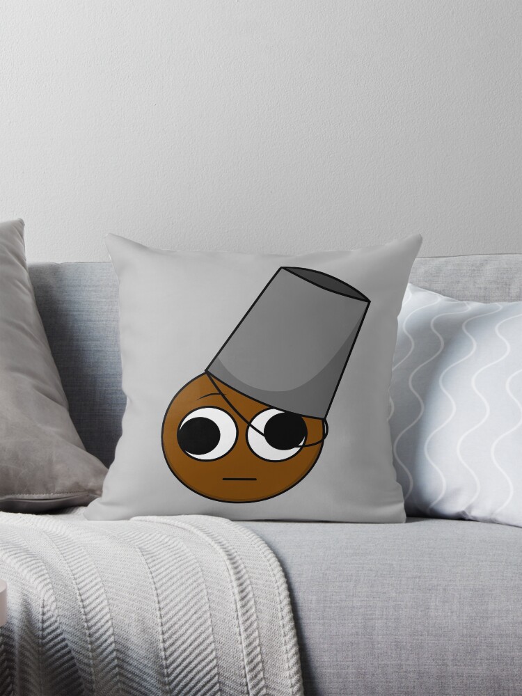 "Sprunki Brud (Brown Bucket) Head" Pillow for Sale by PaintedPixel ...
