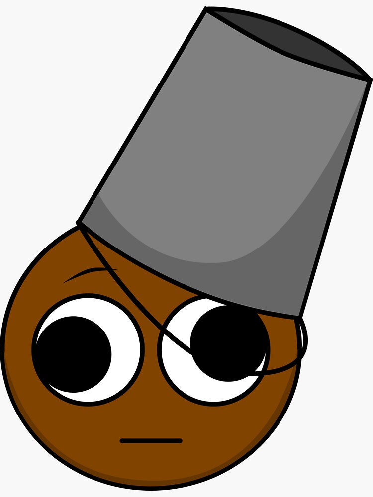 "Sprunki Brud (Brown Bucket) Head" Sticker for Sale by PaintedPixel ...
