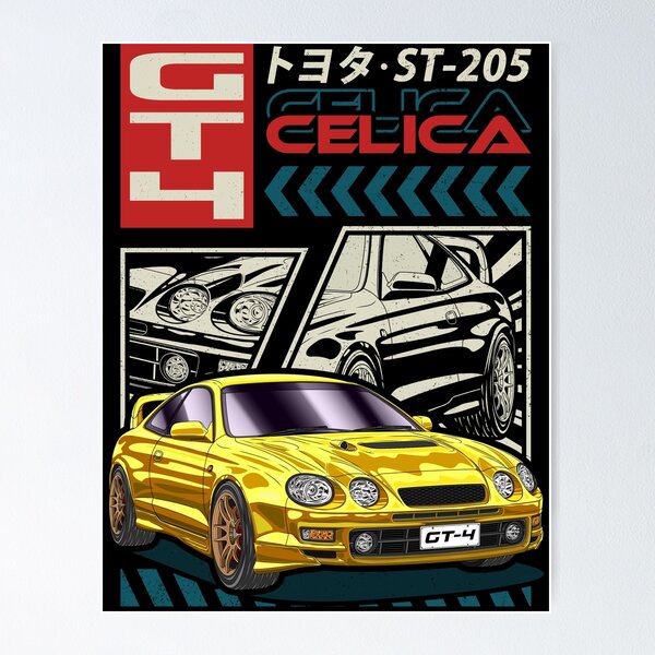 "Yellow Celica GT-4 ST205 Comic Style" Poster for Sale by Joshirosung ...