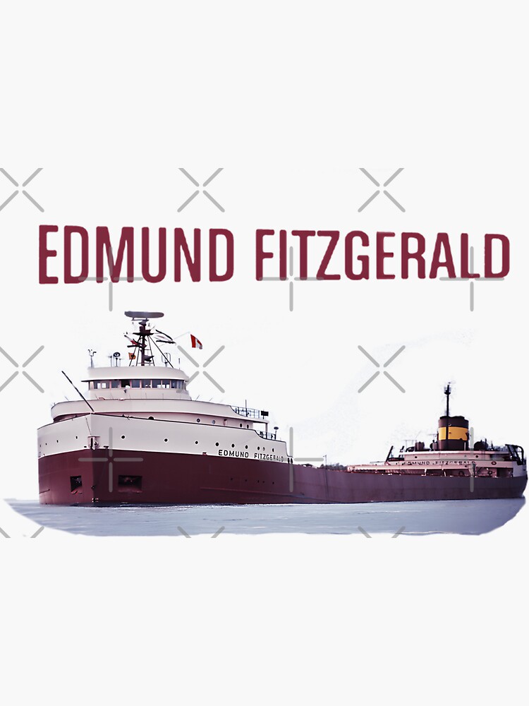 "SS EDMUND FITZGERALD_RED WVU35" Sticker for Sale by JamesPanache ...