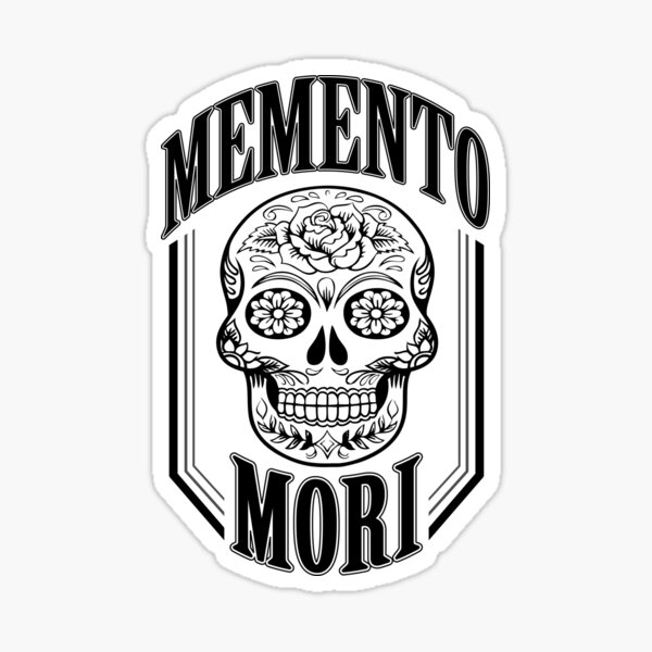 "Black Memento Mori (with a calavera/sugar skull)" Sticker for Sale by ...