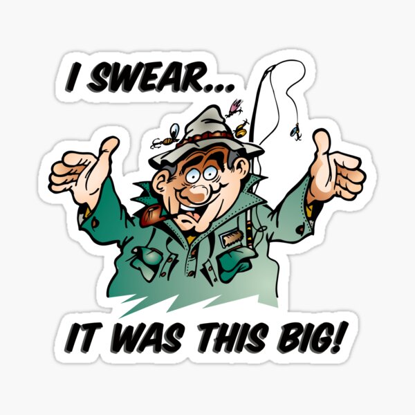 "Fishing Big Fish Story " Sticker for Sale by Pixelmatrix | Redbubble