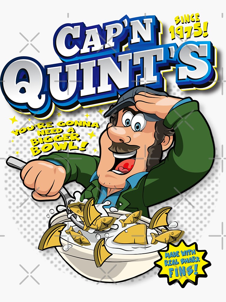 "Captain Quint's Cereal" Sticker for Sale by alhern67 | Redbubble