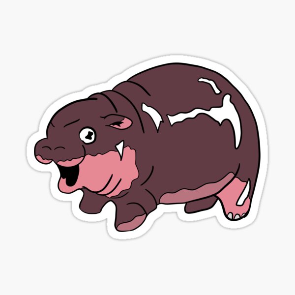"Moo Deng Cartoon" Sticker for Sale by CustomsAnahita | Redbubble