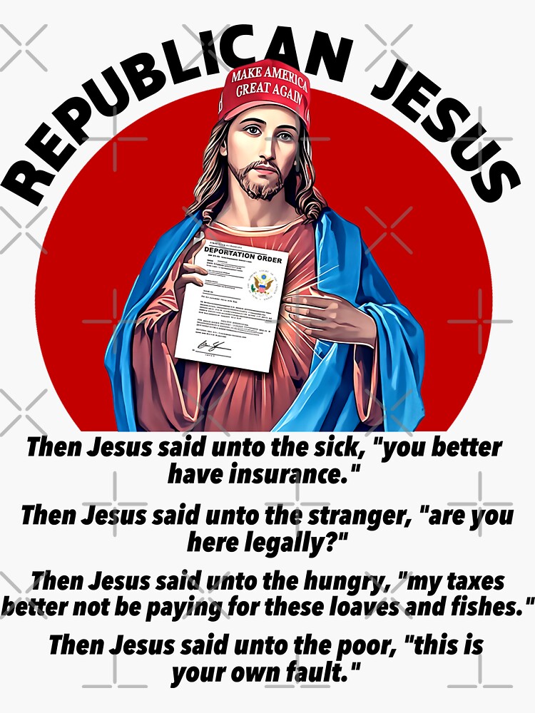 "Republican Jesus" Sticker for Sale by ourkid | Redbubble