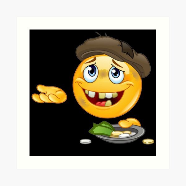 "Homeless Beggar Emoji" Art Print for Sale by Dlorelegend27 | Redbubble