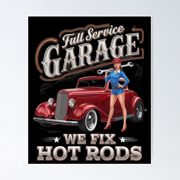 "Mechanic pinup" Poster for Sale by JansenGS | Redbubble