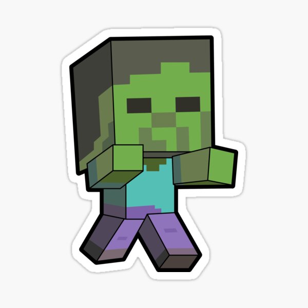 "Minecraft Zombie Cute Hostile Mob Character" Sticker for Sale by ...