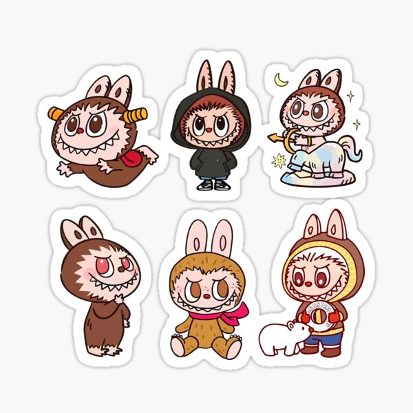 "Labubu sticker pack monsters" Sticker for Sale by retrippy | Redbubble
