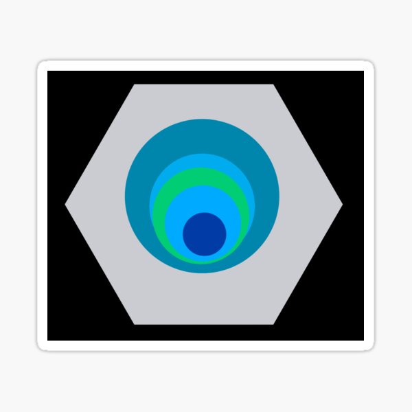 "Grey Pentagon and colorful circles " Sticker for Sale by Dogandesighn ...