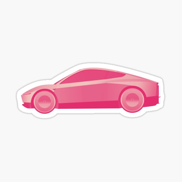 "Pink Cyber Cab / Robo taxi - tech | minimalist | tesla Stickers ...
