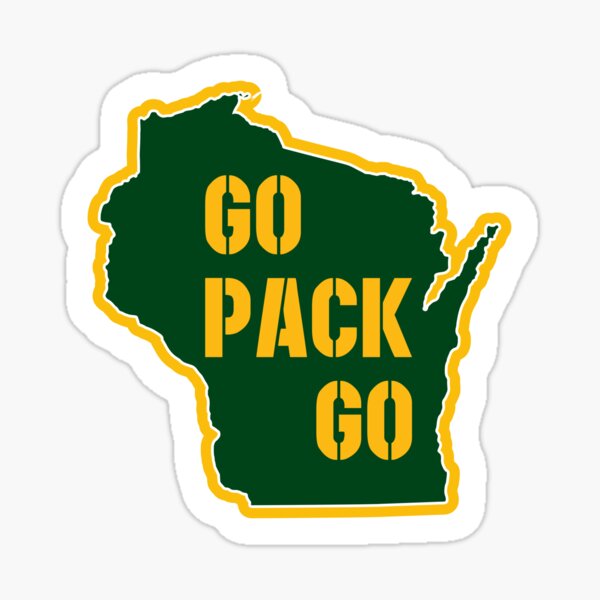 "Wisconsin Go Pack Go" Sticker for Sale by SophieandOlive | Redbubble