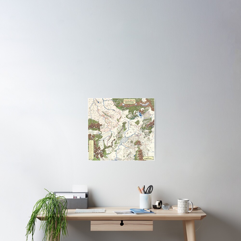 "Map of Dragon Pass (from Lands of RuneQuest: Dragon Pass)" Canvas ...