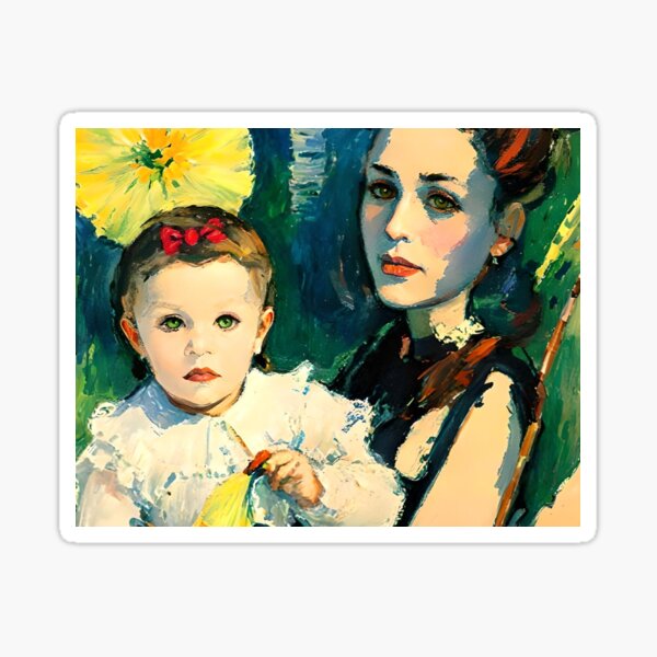 "Mother and Daughter" Sticker for Sale by jeneliz42 | Redbubble