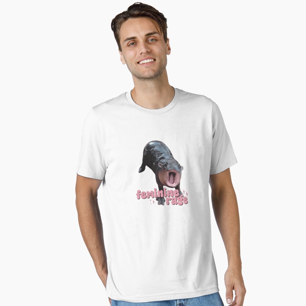 "Moo Deng Feminine Rage" Sticker for Sale by hnnhsmth95 | Redbubble