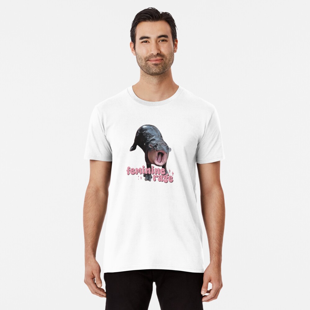 "Moo Deng Feminine Rage" Sticker for Sale by Hannah Smith | Redbubble