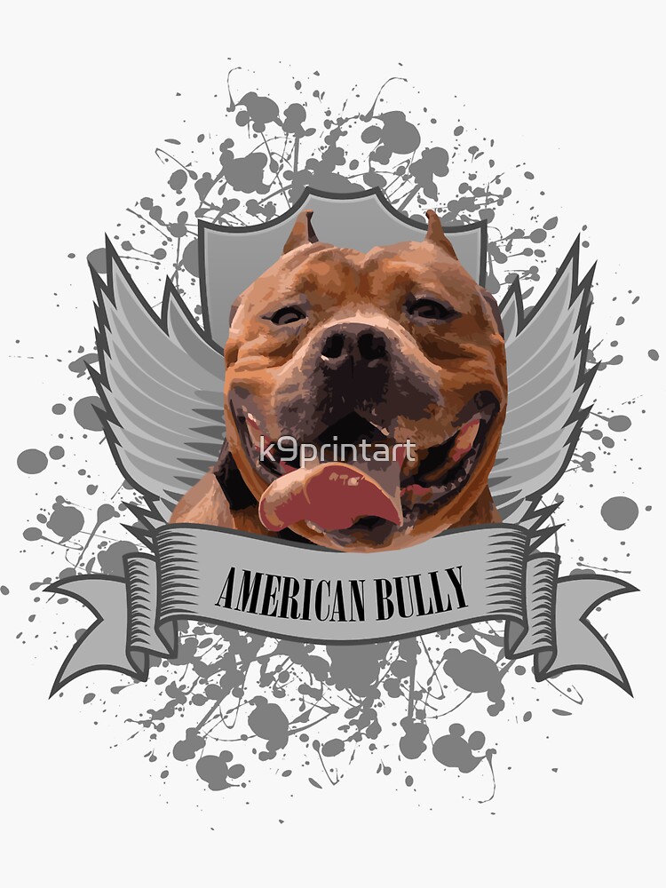 "American Bully" Sticker for Sale by k9printart | Redbubble