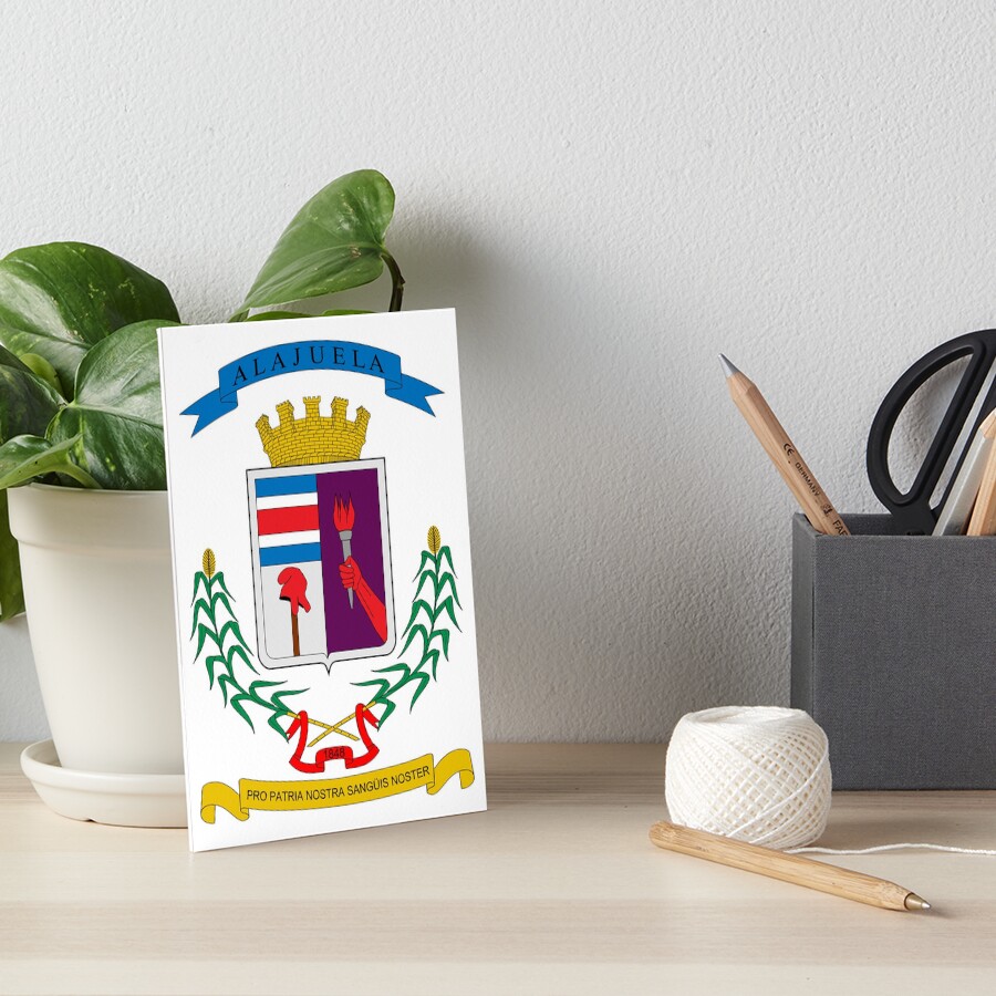 Lámina rígida «Escudo de Alajuela, Costa Rica» de PZAndrews | Redbubble
