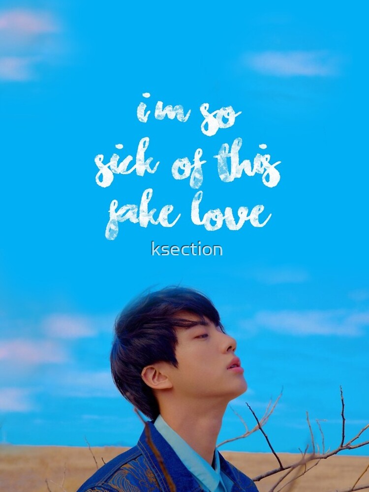"BTS Jin Fake Love Lyric Quote" iPhone Case for Sale by ksection ...