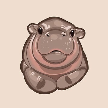 "Moo Deng - Pygmy Hippo" Sticker for Sale by Inkcauldron | Redbubble