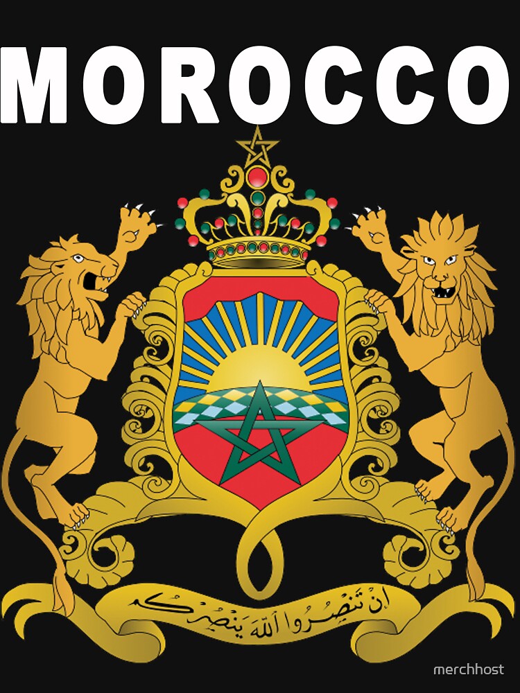 "Morocco National Emblem High Detail Design" T-shirt for Sale by ...