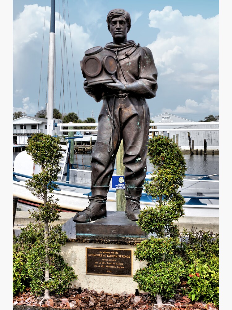 "Tarpon Springs Sponge Diver Statue 1 - Florida" Sticker for Sale by ...