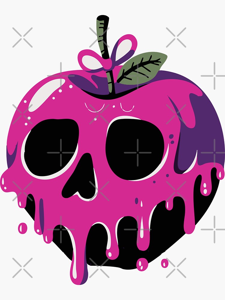 "Poison Apple with Dripping Skull Design" Sticker for Sale by minki ...