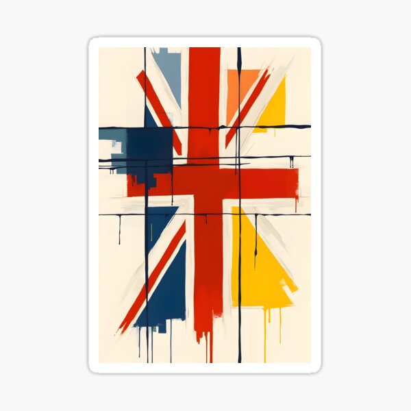 "Funky union jack" Sticker for Sale by Emilia-Design | Redbubble