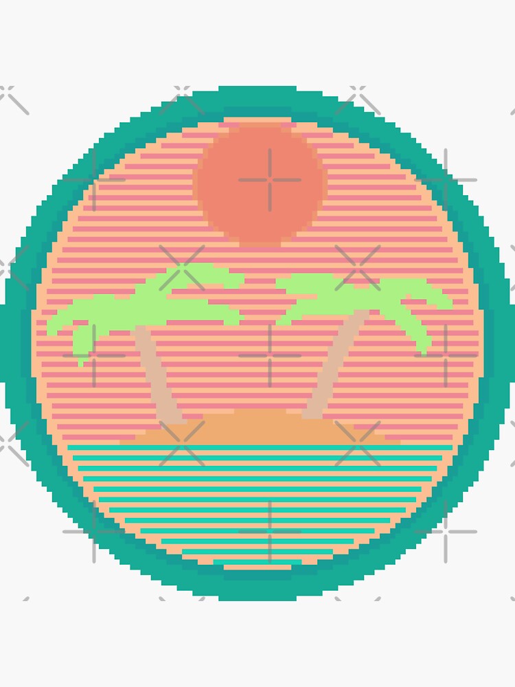 "Vaporwave Dreamscape Pixel Art" Sticker for Sale by Sadmo | Redbubble