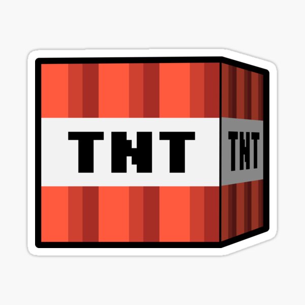 "Minecraft TNT Block" Sticker for Sale by Darcekar | Redbubble