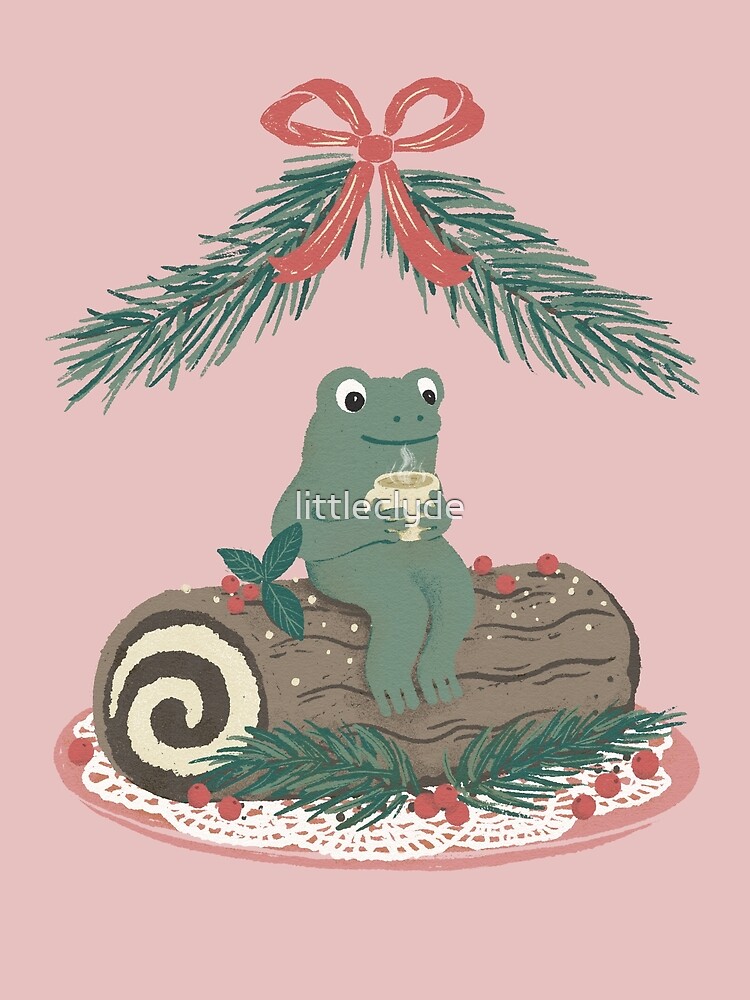 "Frog on a Log with a Nog" Poster for Sale by littleclyde | Redbubble