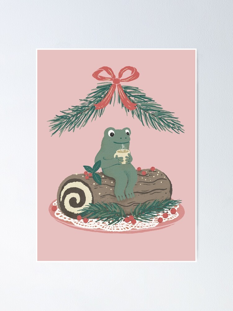 "Frog on a Log with a Nog" Poster for Sale by littleclyde | Redbubble