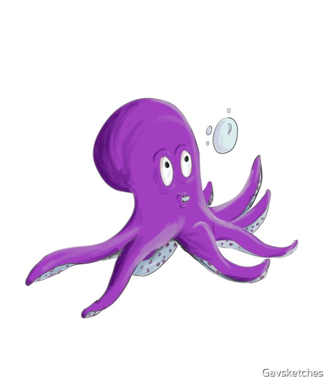 "Bubbles the octopus" by Gavsketches | Redbubble
