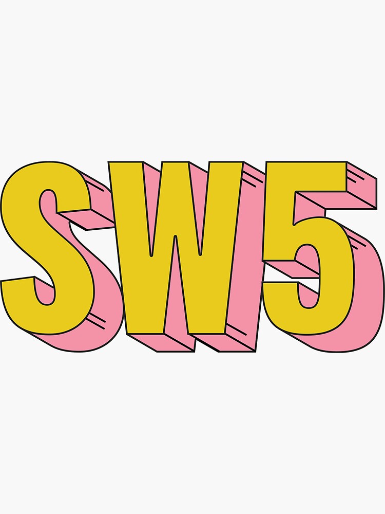 "SW5 London Postcode Typography Gift" Sticker for Sale by eccrafted ...