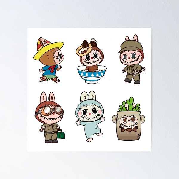 "Labubu Monsters sticker pack bundle" Poster for Sale by retrippy ...