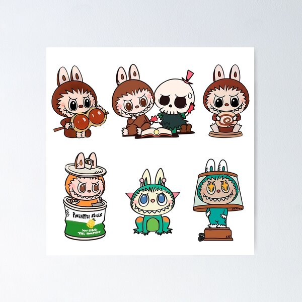 "Labubu monsters sticker bundle pack" Poster for Sale by retrippy ...