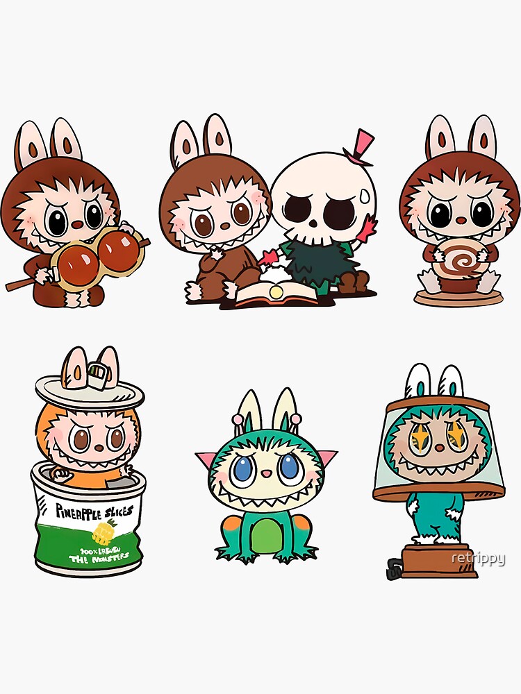 "Labubu monsters sticker bundle pack" Sticker for Sale by retrippy ...