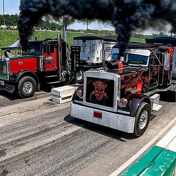 "Wagg vs Lohrey uphill loaded semi drag racing" Sticker for Sale by ...