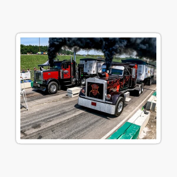 "Wagg vs Lohrey uphill loaded semi drag racing" Sticker for Sale by ...