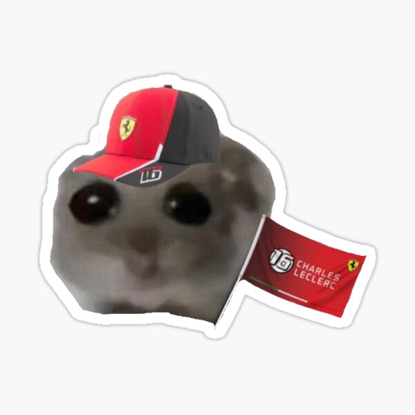 "Charles Leclerc Fan Sad Hamster Meme" Sticker for Sale by mayastef ...