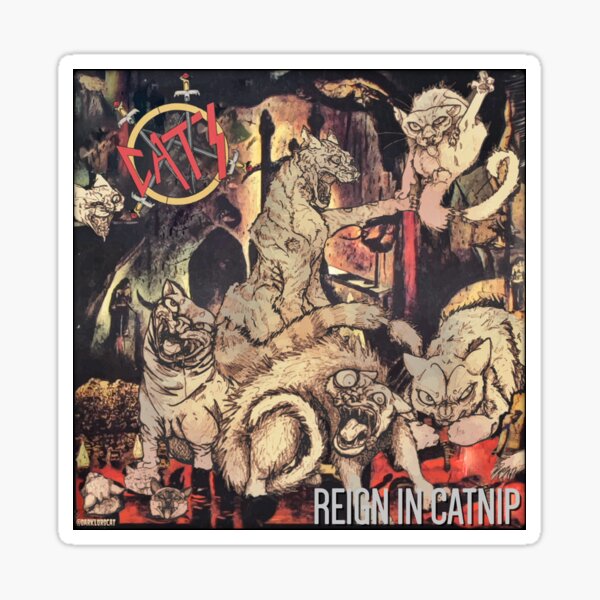 "Reign in Catnip" Sticker by darklordpug | Redbubble